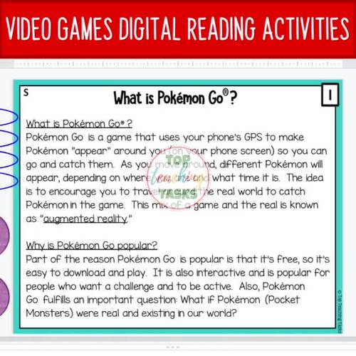 Video Games Digital Reading Comprehension Google Classroom Distance ...