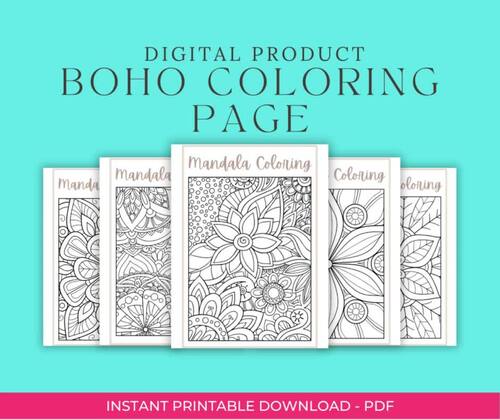 50 Page Mandala Coloring Book PDF Stress Relief Printable pages # ...