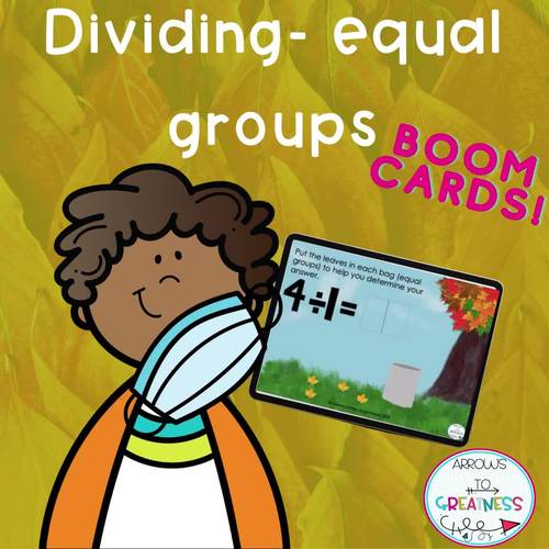 Division equal groups boom cards by arrows to greatness | TPT