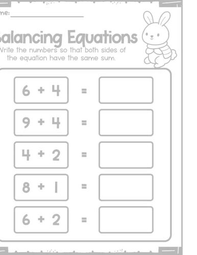 Balancing Equations 2nd Grade by Kidzvilly | TPT