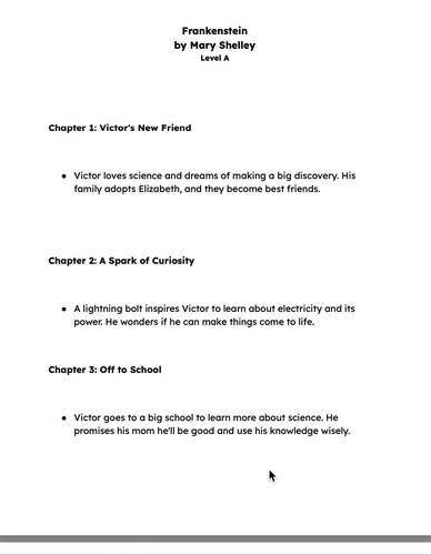 Frankenstein Adapted: 3 levels (w/Comp Ques, Rdrs Thtr, Bkgrd Info ...