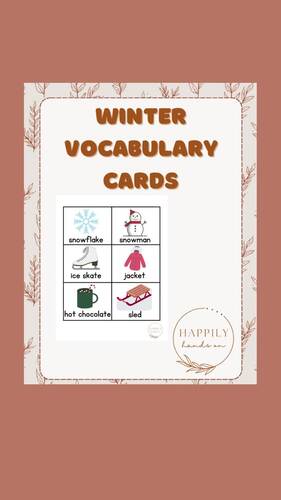 Winter Vocabulary Cards by Happily Hands On | TPT