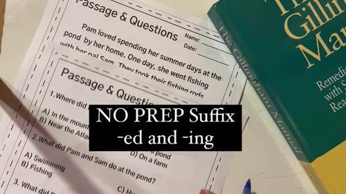 Simple Suffixes ED ING Differentiated Phonics Worksheets and Decodable ...