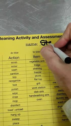 End Of The Year FCS Forms | Cleaning the Kitchen Task Card | TPT