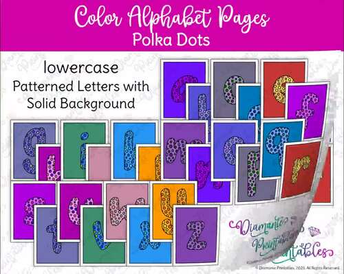 Printable Alphabet Poster Bundle | Polka Dots Bulletin Board Letters ...