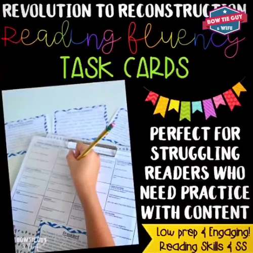 Social Studies Nonfiction Reading Fluency & Comprehension Task Card bundle