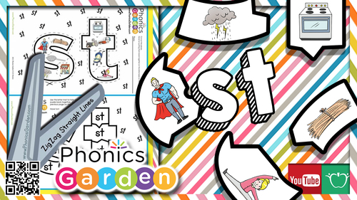ST | Letter Blend Puzzle | Streaming Video | Cut & Paste | Phonics Garden
