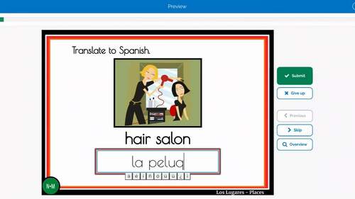 Boom Cards - Los Lugares 3 (Listening and Spelling Activities) by NATAM