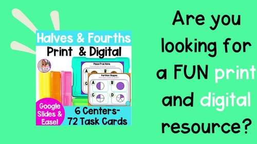Partition Shapes | 6 LOW PREP Math Centers | Digital and Print | 1.G.A.3