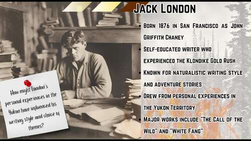 Digital Presentation "To Build a Fire" Jack London Slideshow Activity ...