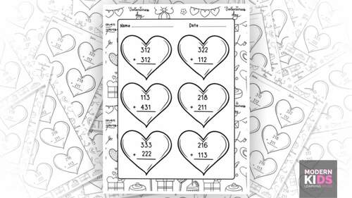 Valentine's Day Math Activities and No Prep Worksheets for February ...