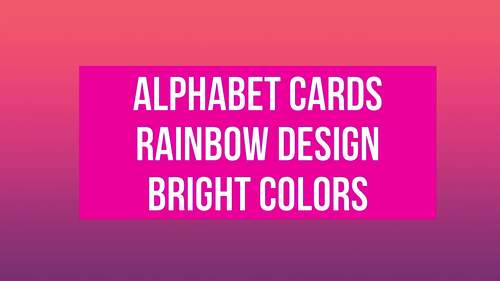 ALPHABET CARDS- Upper and Lower case -Purple Rainbow Design | TPT
