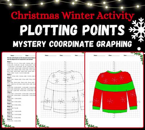 Christmas Winter Coordinate graphing Mystery Pictures Plotting Points ...