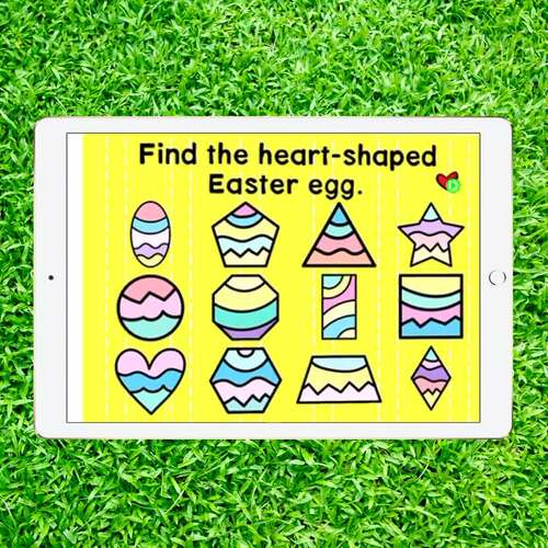 Find the Spring Shapes | BOOM CARDS with audio | HEART | TPT