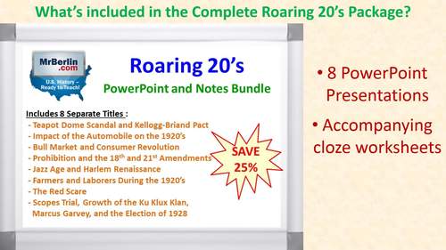 Roaring 20's PowerPoint and Notes Bundle by MrBerlin | TPT