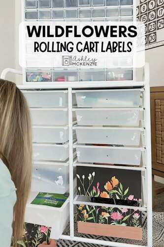 Wildflowers Classroom Decor | Rolling Cart Labels - Editable! | TPT