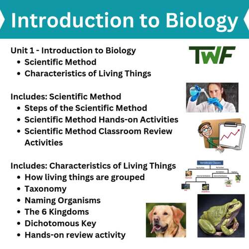 Introduction to Biology Unit by Teach With Fergy | TPT