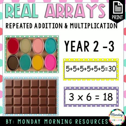 Repeated Addition & Multiplication Real Life Array Activity Pack 2nd ...
