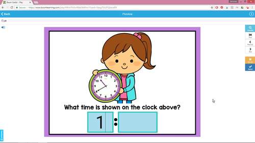 Type the Time Boom Cards (5 Minute Intervals) by Second Grade Smiles
