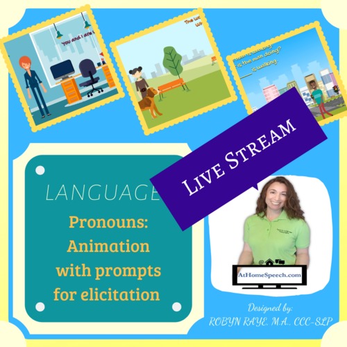 *ANIMATED* Stream: Progress Monitor: Pronouns by At Home Speech | TPT