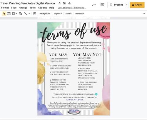 Educational Travel Adventures Planning Templates {Digital and Printable}