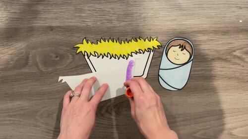 Baby Jesus Christmas Craft, Nativity Manger Sunday School Activity, Advent