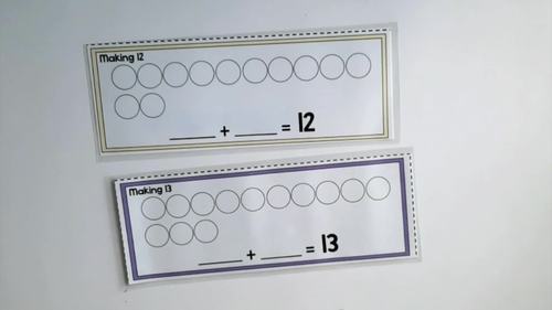 Addition of Teen Numbers - 10 to 20 - Addition Center Activities and ...