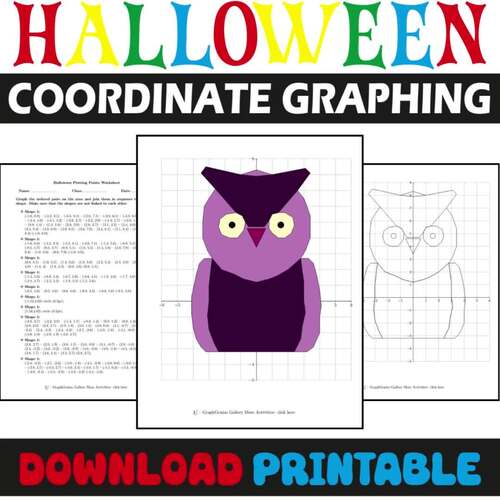 Funny Halloween Owl Coordinate Graphing - Plotting & Coloring Page ...