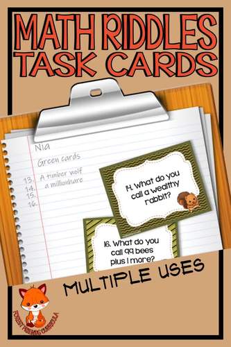 MATH COMPUTATION TASK CARDS Forest Riddles Add Subtract Multiply