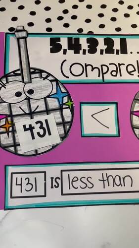 New Year Comparing Numbers Math Craft by The Teaching Diva Corner