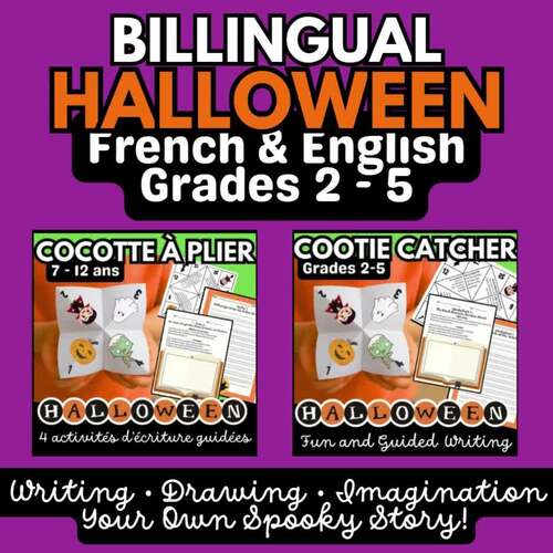 Halloween Fortune Teller Writing BUNDLE | Cootie Catcher + Story ...