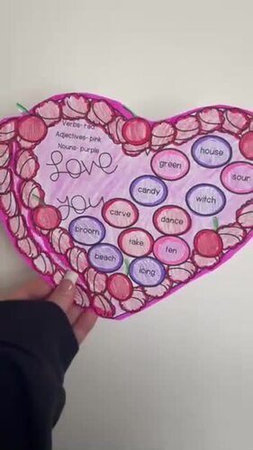 Valentine Parts of Speech Craft by The Teaching Diva Corner | TPT
