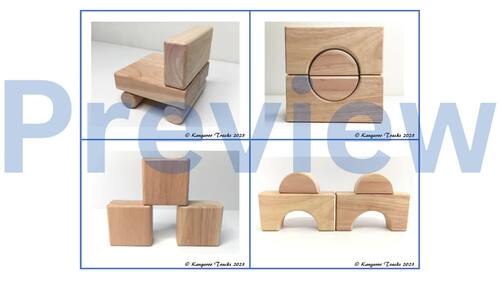Wooden block building challenge cards Block Center Activity (SET 1: BASIC)