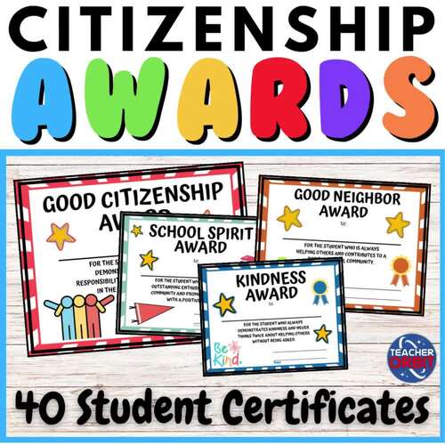 Citizenship Awards | End of the Year | Student Certificates | Good ...