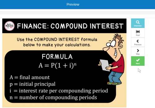 Compound Interest Finance Math With Scaffolding Boom Cards™ 9th Grade