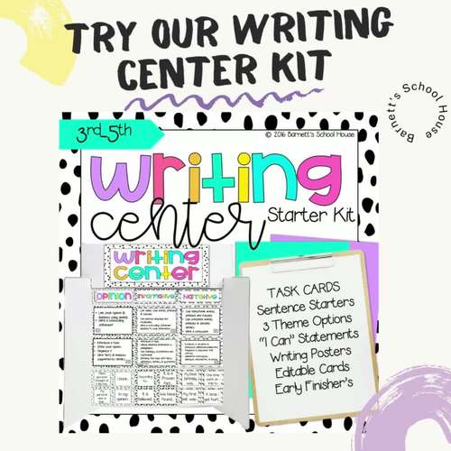 Writing Prompts & Posters for All Year Long Writing Center Activities ...