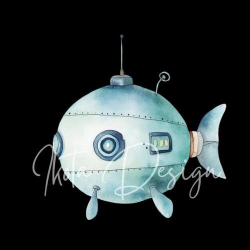 Underwater City Fantasy Watercolor Clipart by Ikota Design | TPT