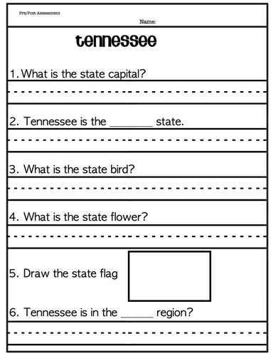 Tennessee Worksheets, 50 States, Special Education | TPT