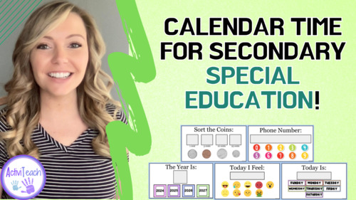 Special Education Calendar Time Morning Meeting for Middle School ...