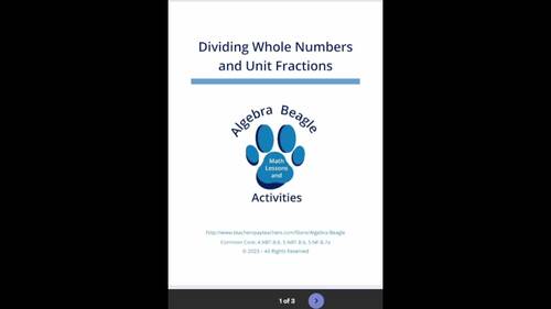 Dividing Whole Numbers and Fractions Matching Activity by Algebra Beagle