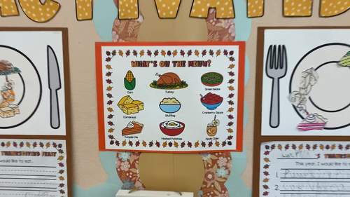 Thanksgiving Feast Mode Writing Activity Craft & Bulletin Board | TPT