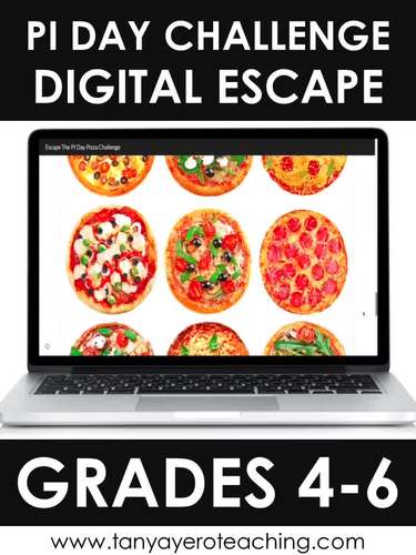 PI Day Digital Escape Room Math | Pizza Challenge Grades 4-6 | TPT