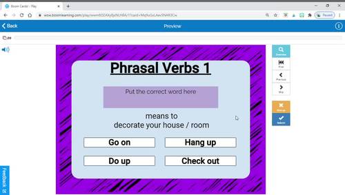 Phrasal Verbs 1 Boom Cards by Love 2 Learn English | TPT