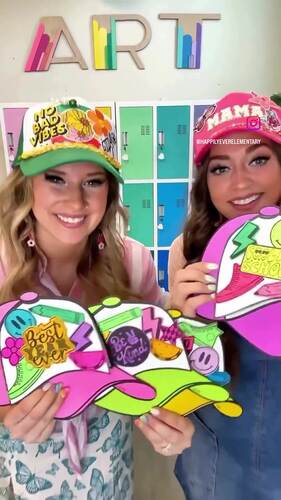 Trucker Hat Craft and Bulletin Board Kit | Back to School | New Year ...