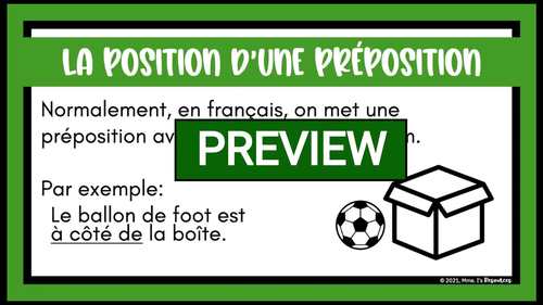 Les prépositions | Lesson & Student Notes | French Grammar by Mme I's ...