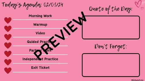 Valentine's February Themed Slides by MrsKaylasFirsties | TPT