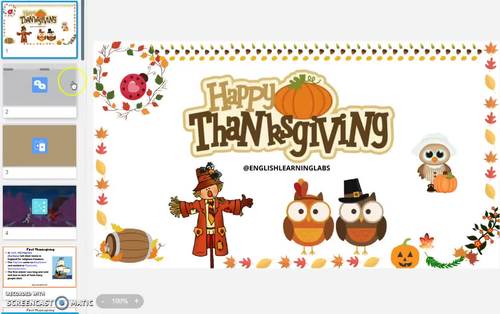 Thanksgiving Smart-board Activity and Learning Pack by EnglishLearningLab