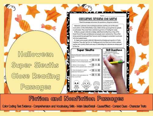 Halloween Reading Comprehension Passages | Citing Text Evidence ...