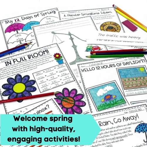 Spring Reading Comprehension Passages Writing Math After Break Activities