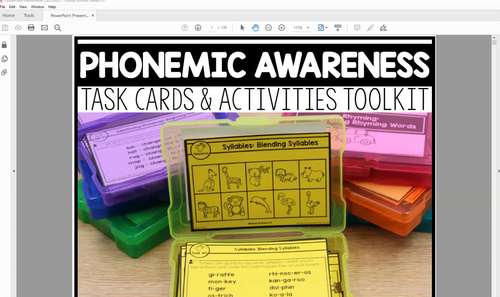 Phonemic Awareness Task Cards & Activities Toolkit | TPT